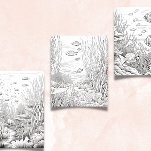 50 Enchanted Underwater Coloring Book, Printable Under the Sea Coloring ...
