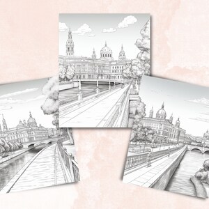 45 Vienna City Coloring Book, Printable PDF, City Cafe Scenes Coloring ...