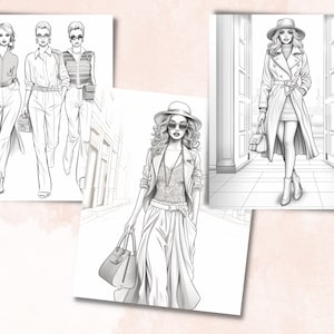 26 High Fashion Style Girls Coloring Book, Printable PDF, Modern ...