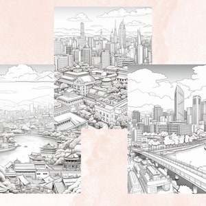 40 Seoul City Coloring Book, Printable PDF, Korean Cafe Scenes Coloring ...