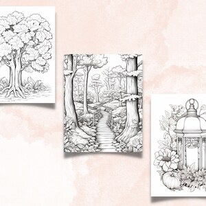 100 Fall Bundle Coloring Book, Printable Fall Pumpkin Scenes Coloring ...