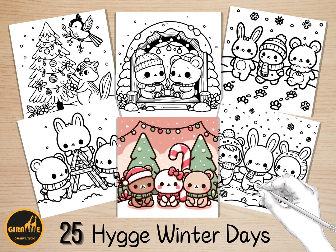 Bold and Easy Coloring Book, Hygge Winter Days Coloring Pages, Comfy ...