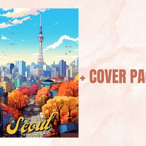 40 Seoul City Coloring Book, Printable PDF, Korean Cafe Scenes Coloring ...