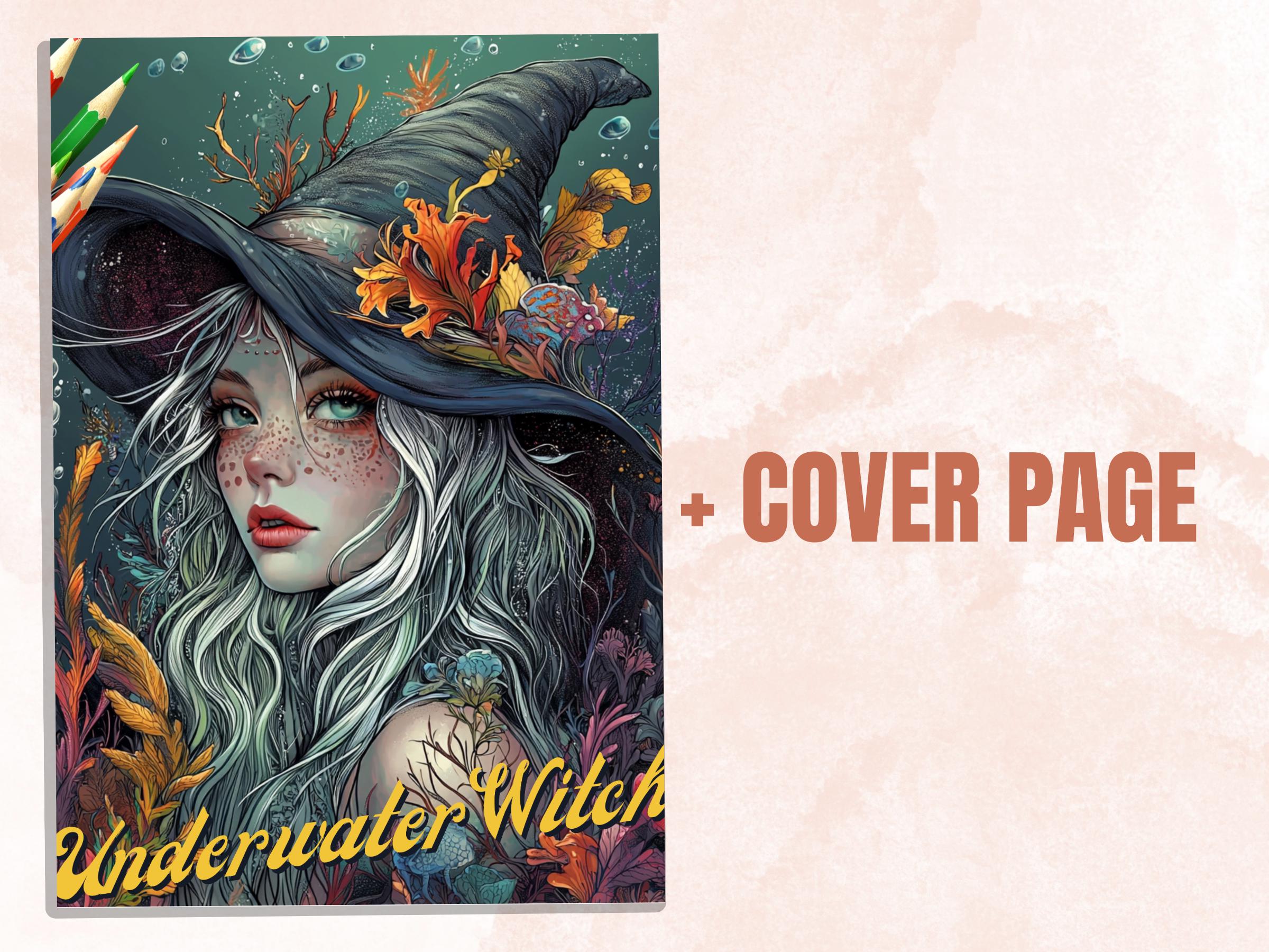 25 Underwater Witch Coloring Book, Printable Magical Witches Coloring ...