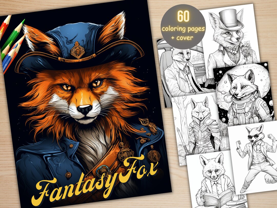 60 Fantasy Fox Coloring Book, Printable Secret Life of Fox Coloring ...