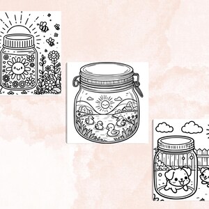 Bold and Easy Coloring Book, Cute Kawaii Sunny Jar Coloring Pages ...