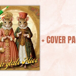 24 Fairytale Mice Coloring Book, Printable Cute Mouse Coloring Pages ...