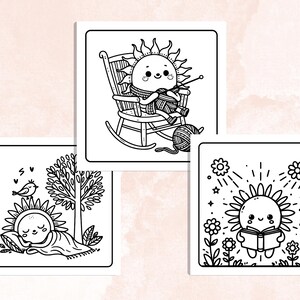 Bold and Easy Coloring Book, Cute Cozy Sun Coloring Pages, Comfy Fuzzy ...