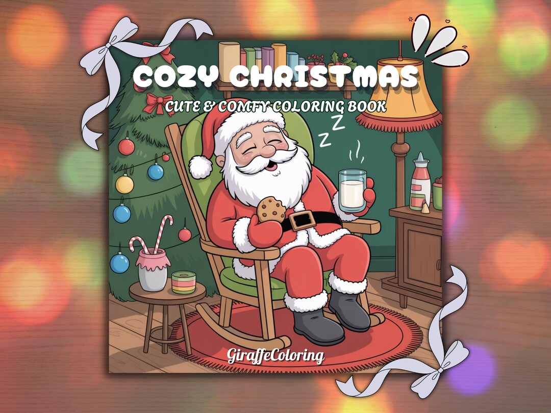 Cozy Christmas Coloring Book, 40 Printable Coloring Pages, Free PNG ...