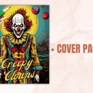 22 Creepy Evil Clowns Coloring Book, Printable PDF, Horror Gothic ...