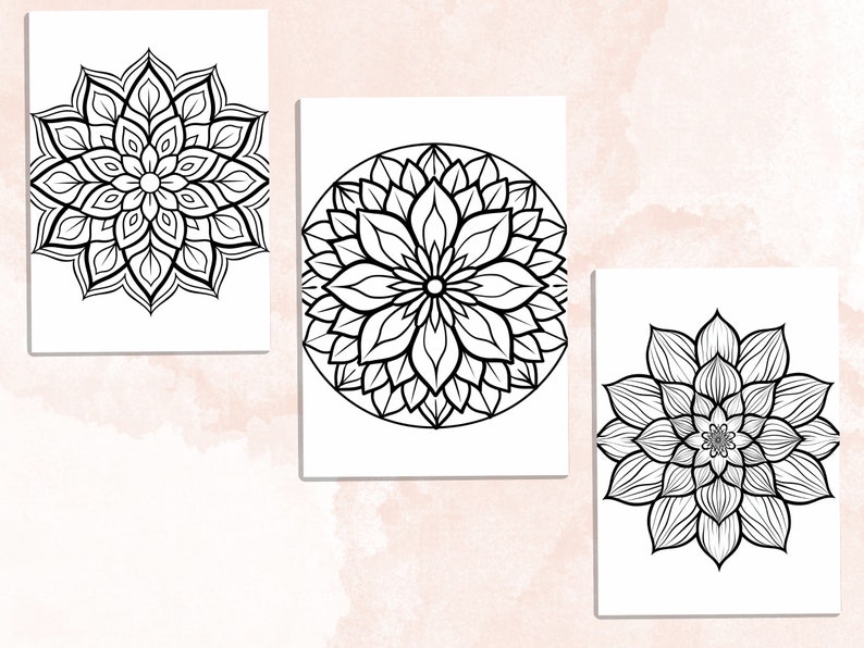 30 Mandala Coloring Book, Printable Stress Relief Patterns Coloring ...