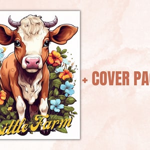 42 Floral Little Farm Animals Coloring Book, Printable Cute Baby Farm ...