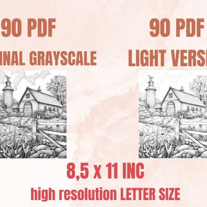 90 Spring Bundle Coloring Book, Printable Botanical Garden Scenes ...