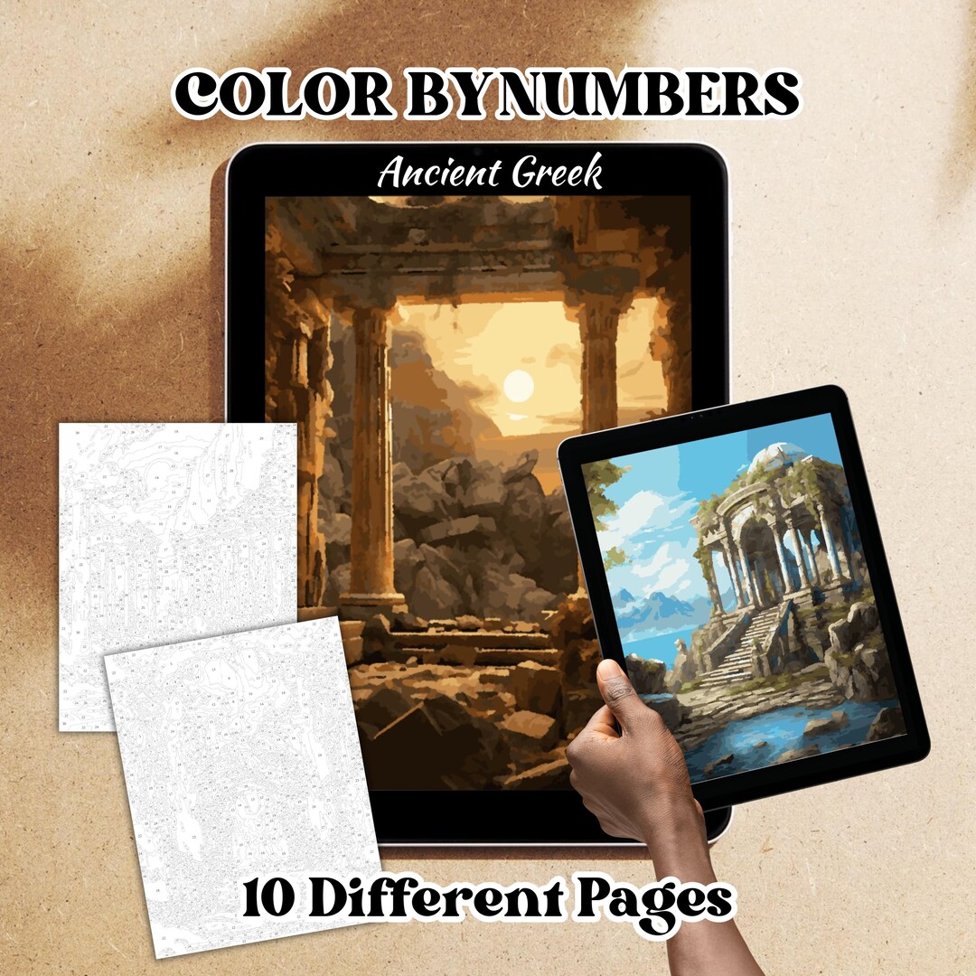 Ancient Greek Color by Number Pages – Greek Mythology Printable ...