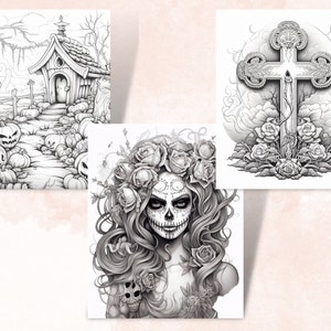 80 Halloween Big Bundle Coloring Book, Printable Gothic Creepy Pumpkin ...