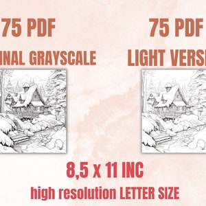 75 Winter Wonderland Coloring Book, Printable Winter Landscape Coloring ...