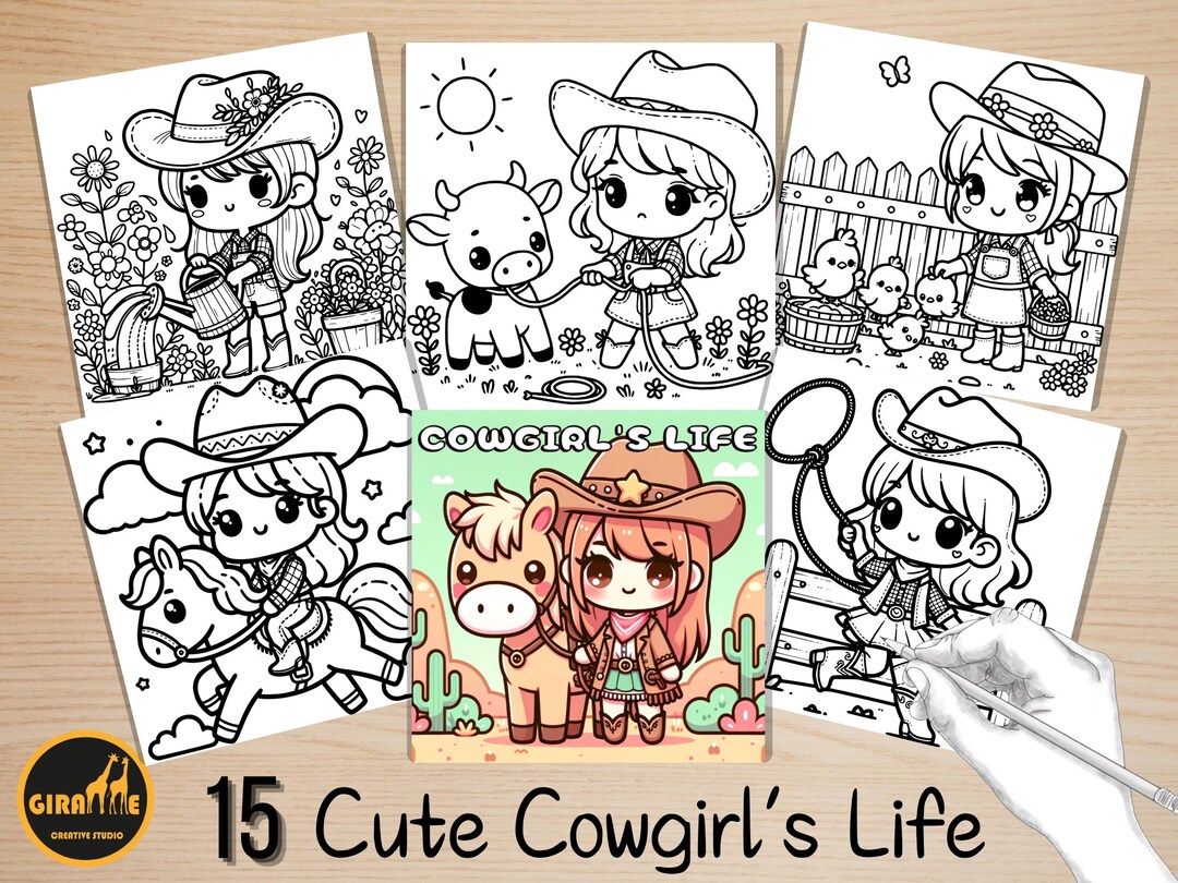Bold and Easy Coloring Book, Cowgirl Life Coloring Pages, Cute Wild ...