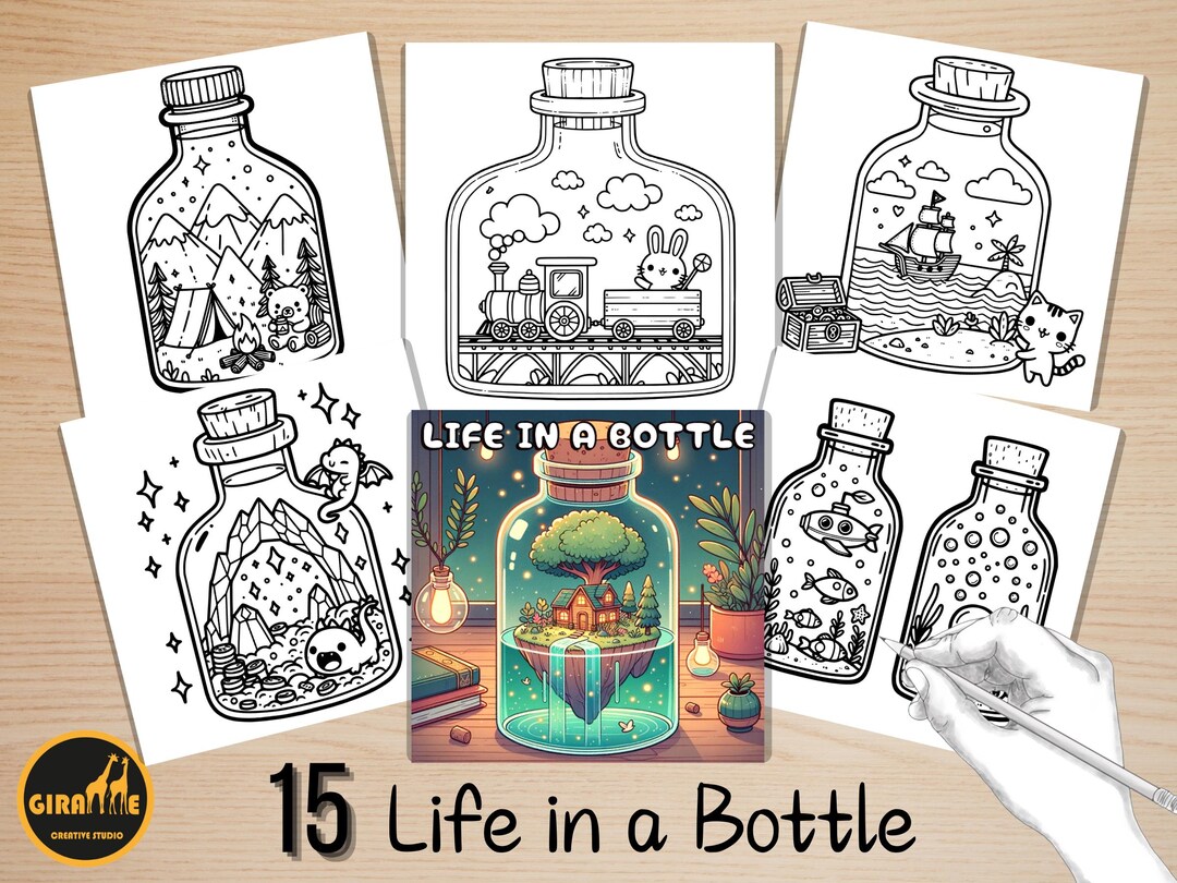 Bold and Easy Coloring Book, Life in a Bottle Coloring Pages, Cute ...