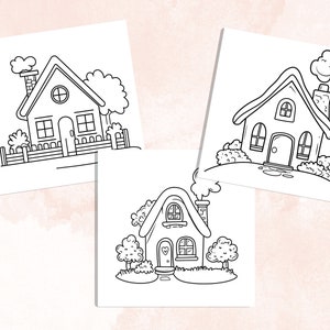 Bold and Easy House Coloring Book, Cute Kawaii House Coloring Pages ...