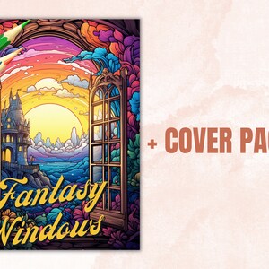 27 Fantasy Open Windows Views Coloring Book, Printable PDF, Fairytale ...