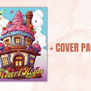 42 Dessert Houses Coloring Book, Printable Fantasy Cupcake Ice Cream ...