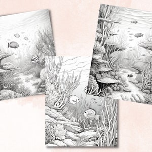 50 Enchanted Underwater Coloring Book, Printable Under the Sea Coloring ...