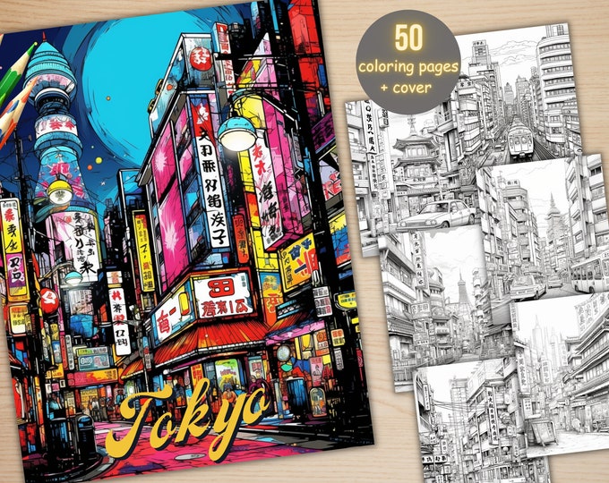 25 Tokyo City Coloring Pages - Adult and Kids Coloring Book, Realism ...