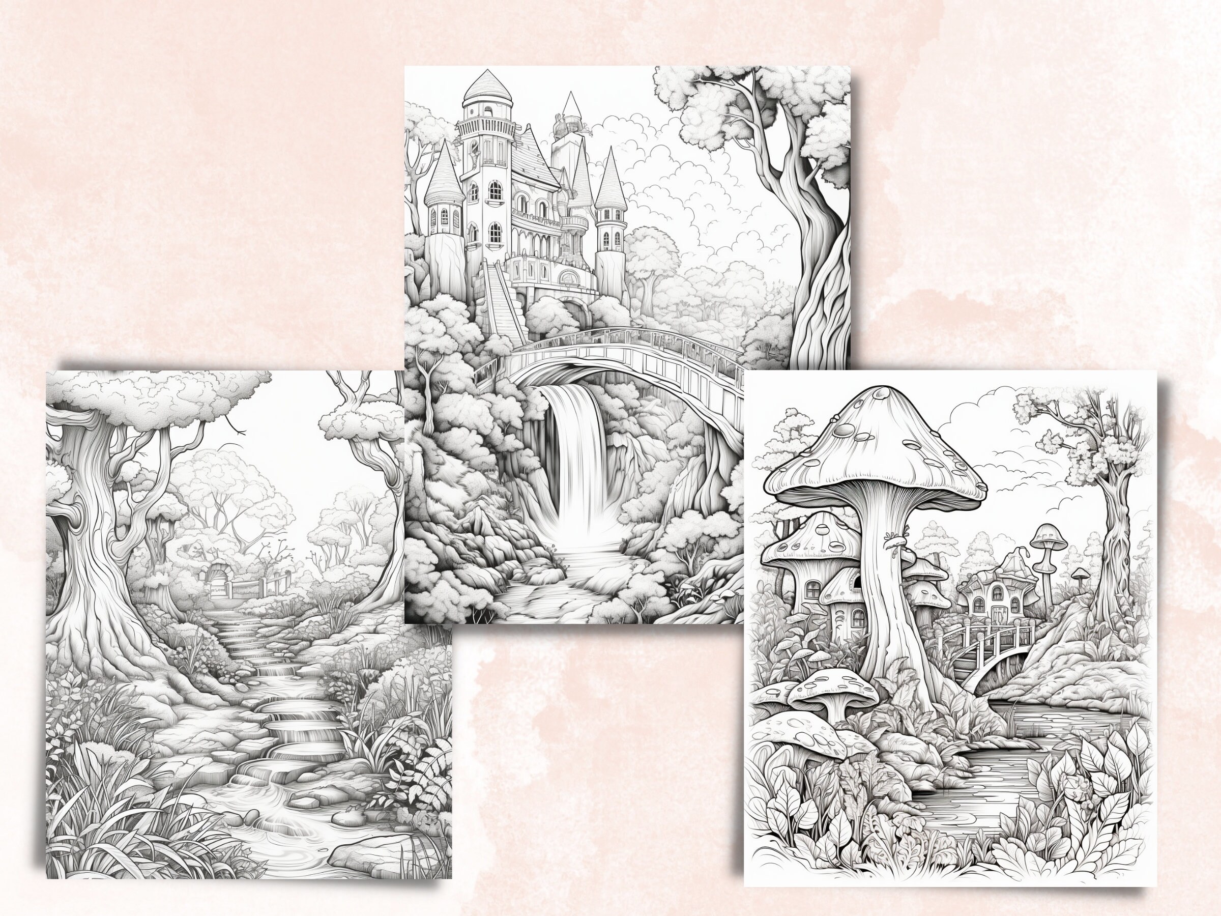 32 Enchanted Forest Coloring Book Printable Magical Forest - Etsy