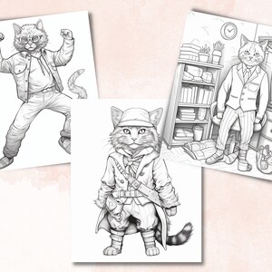 50 Fantasy Cat Coloring Book, Printable Secret Life of Cat Coloring ...