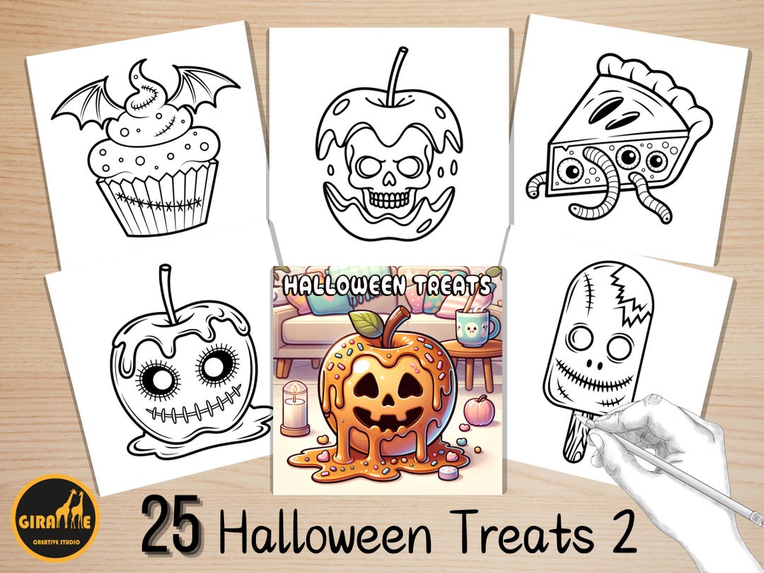 Halloween Treats 2 Coloring Pages, Bold and Easy Drink Coloring Book ...