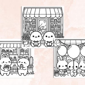 Bold and Easy Coloring Book, Cute Little Shop Coloring Pages, Kawaii ...