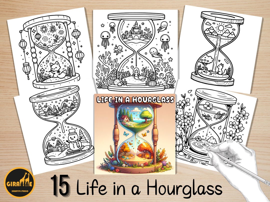 Bold and Easy Coloring Book, Life in a Hourglass Coloring Pages, Cute ...