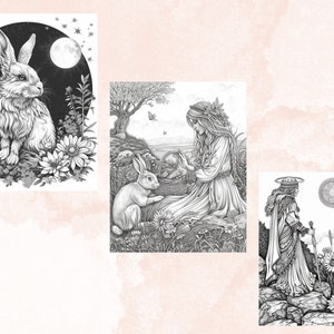 60 Ostara Coloring Book, Printable Pagan Easter Bunny Coloring Pages ...