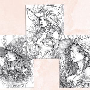 25 Underwater Witch Coloring Book, Printable Magical Witches Coloring ...