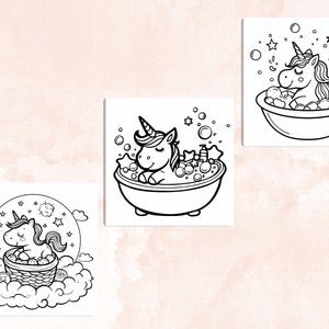 Bold and Easy Coloring Book, Cute Unicorn Life Coloring Pages, Cozy ...