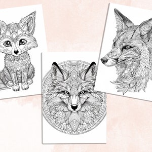30 Fox Mandala Coloring Book, Printable Stress Relief Patterns Coloring ...