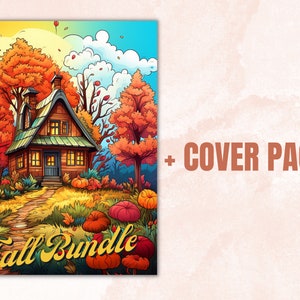 100 Fall Bundle Coloring Book, Printable Fall Pumpkin Scenes Coloring ...
