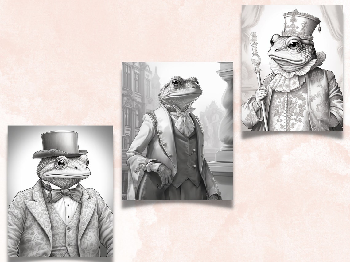25 Fairytale Frogs Coloring Book, Printable Cute Frog Coloring Pages ...