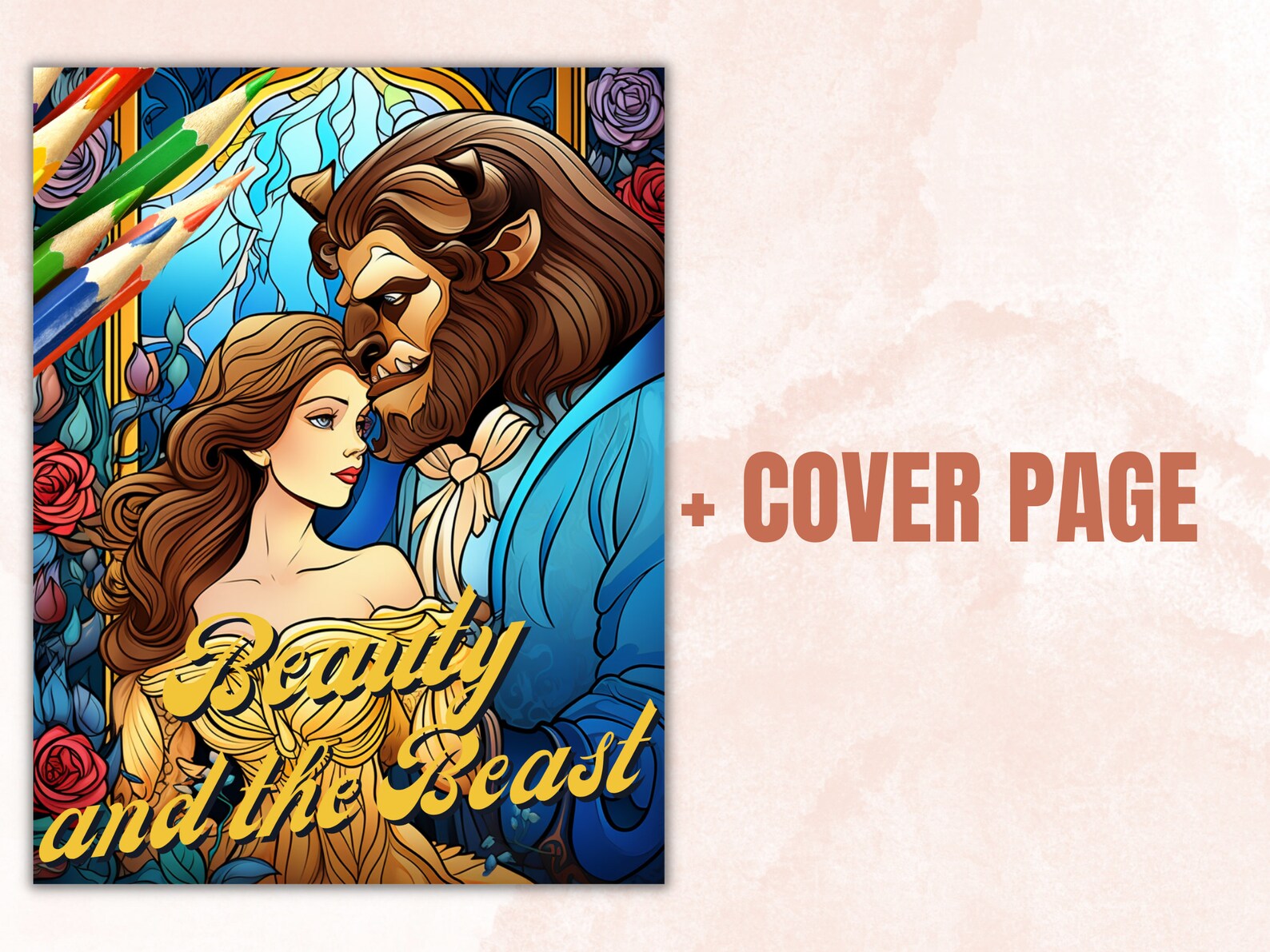 38 Beauty and the Beast Coloring Book Printable Fairytale - Etsy