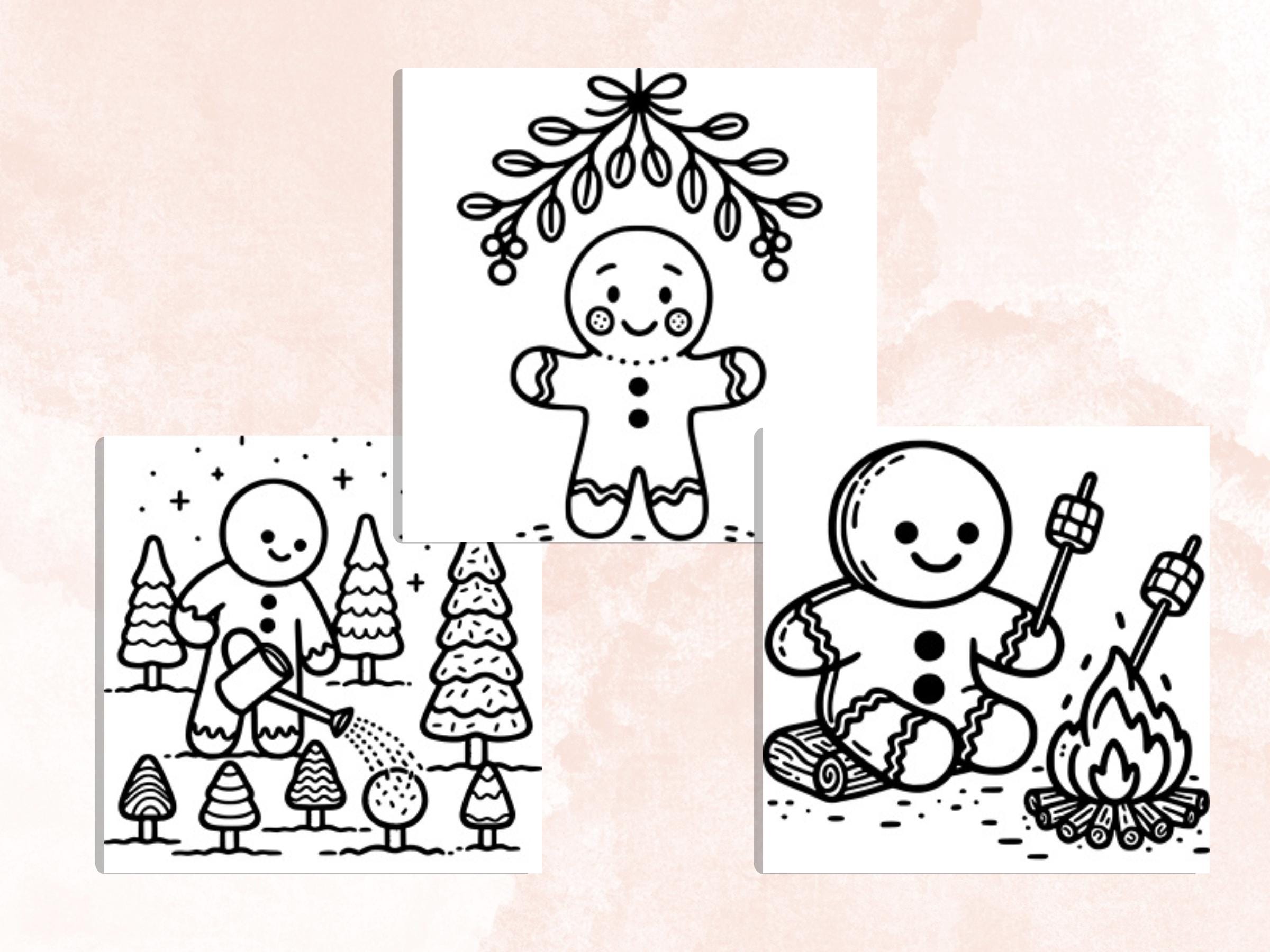 Bold and Easy Coloring Book, Christmas Gingerbread Man Coloring Pages ...