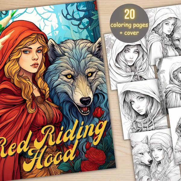 Red Riding Hood Coloring Pages - Etsy