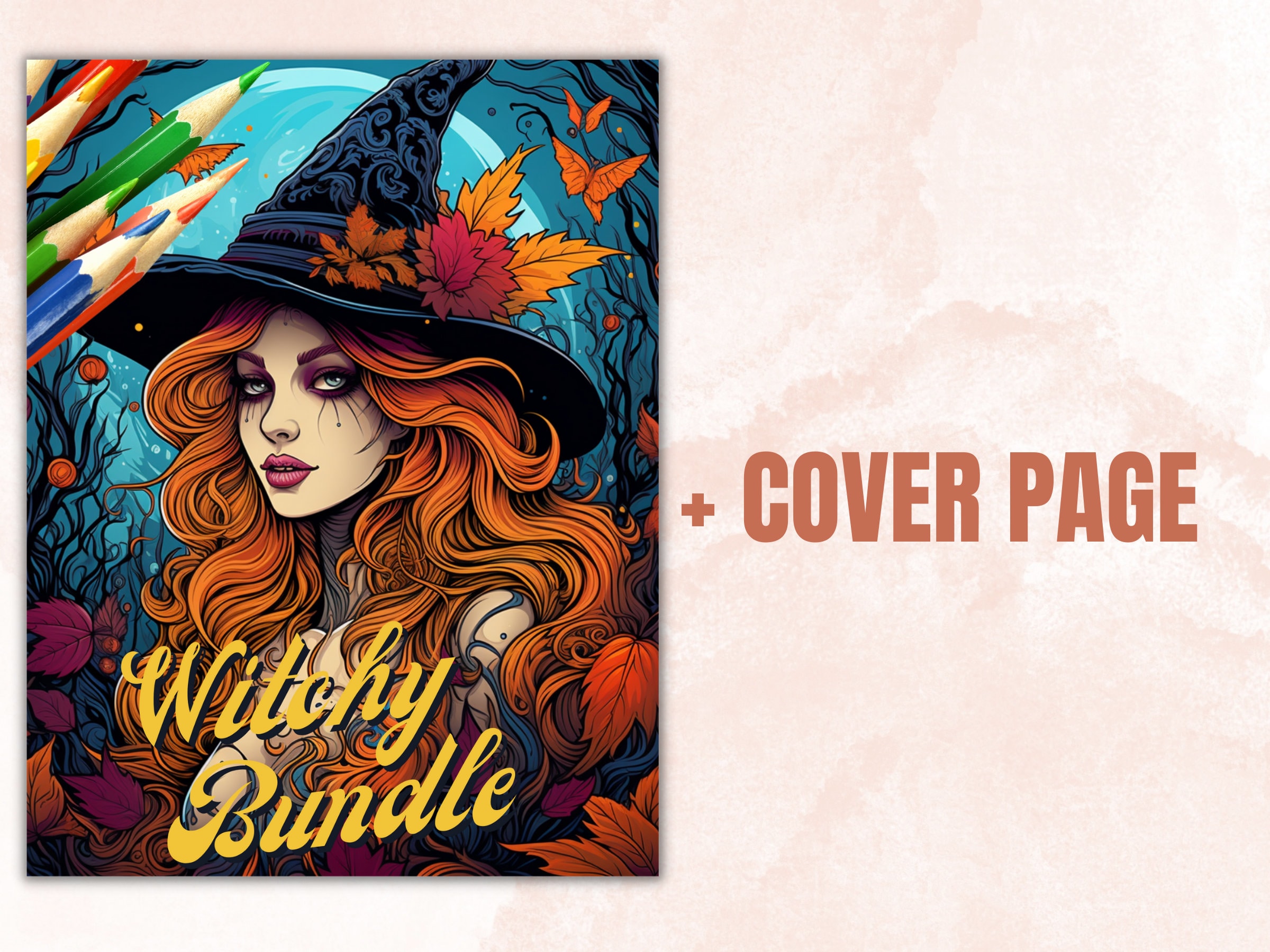40 Fantasy Witchy Items Bundle Coloring Book, Printable PDF , Magical ...