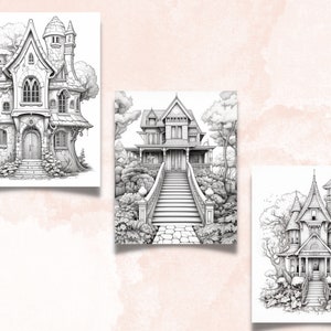 65 Fall House Coloring Book, Printable Fantasy Autumn House Coloring ...