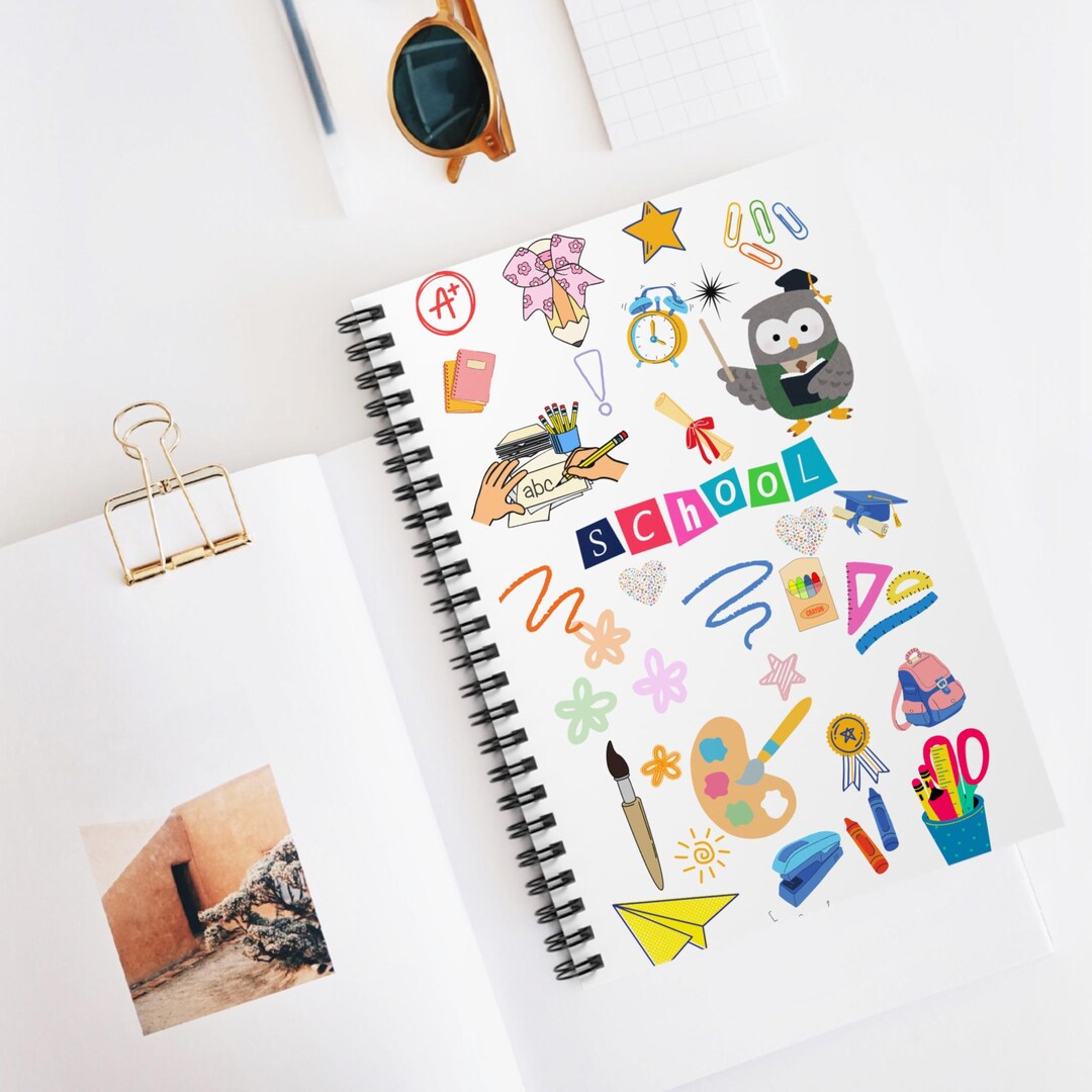 Colorful School Spiral Notebook - Cute Stationery for Kids, Back to ...