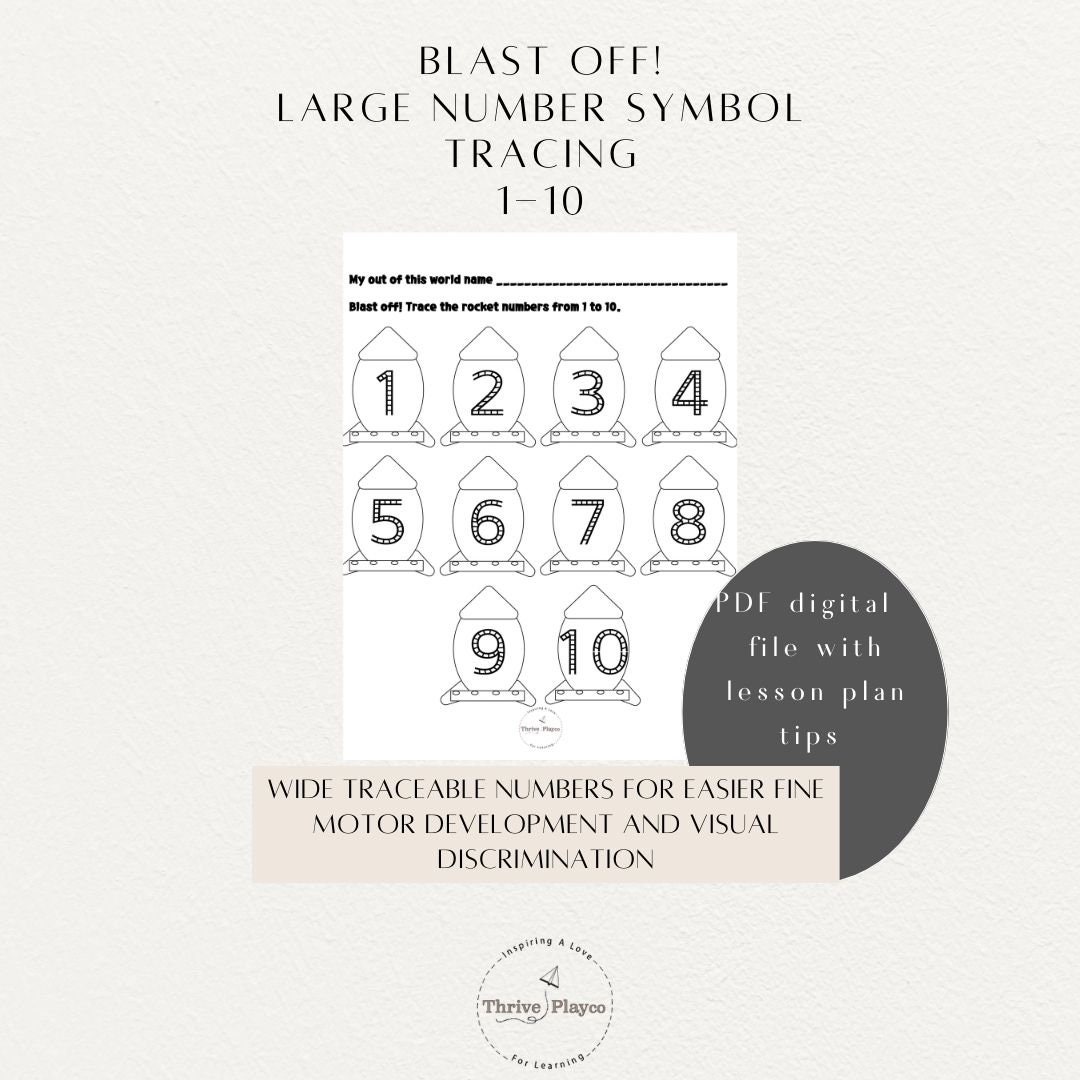 Early Childhood Rocket Number Tracing 1-10 - Digital Download - Etsy