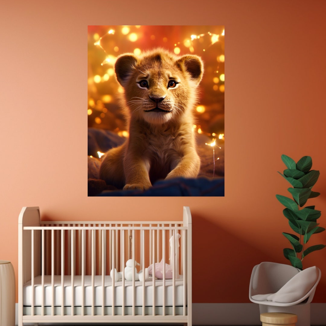 Cute Lion Baby Animal Print for Nursery, Cute Animal Wall Hanging, Baby ...
