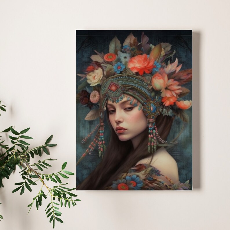 Boho Poster Print, Bohemian Wall Art, Hippie Chic, Modern Tribal Design ...