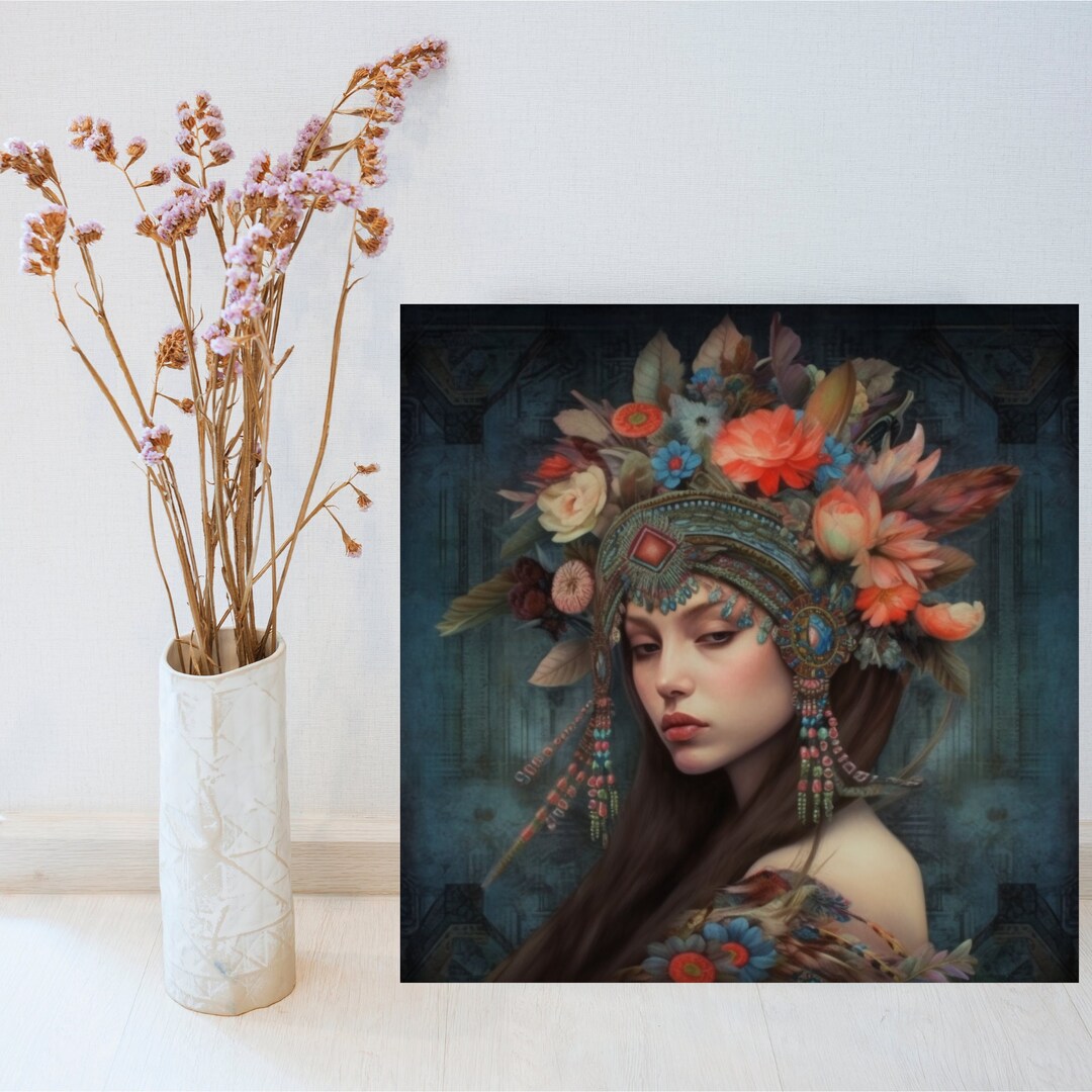 Boho Poster Print, Bohemian Wall Art, Hippie Chic, Modern Tribal Design ...