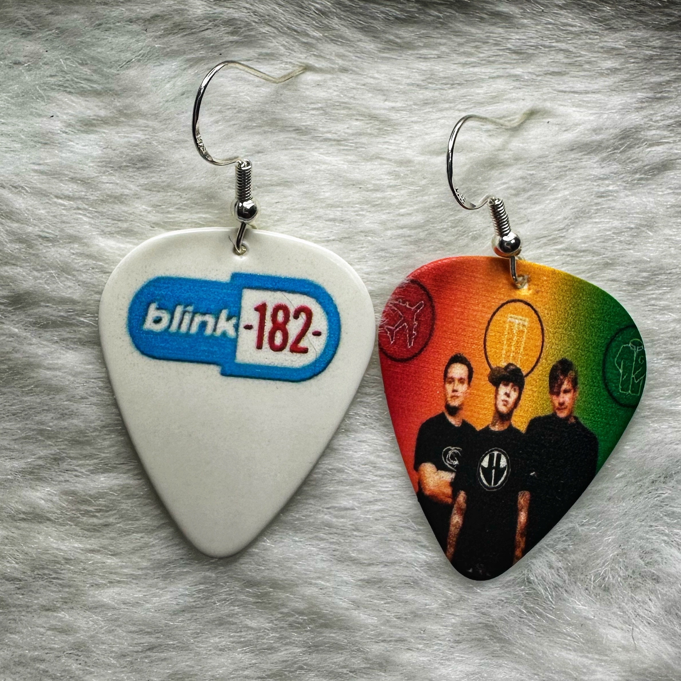 Blink 182 Earrings Blink 182 Fan T Guitar Pick Earrings Concert Wear