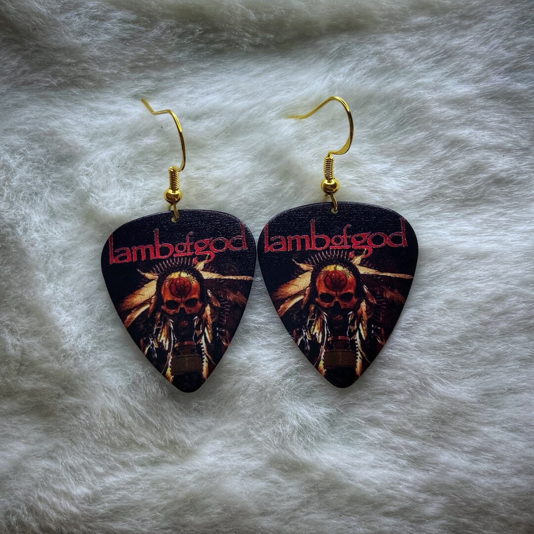 Lamb of God Repurposed Guitar Pick Earrings Lamb of God Fan Gift ...